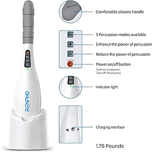 RENPHO Rechargeable Hand Held Deep Tissue Massager for Muscles, Back, FSA HSA Eligible Cordless Electric Percussion Body Massage for Foot, Neck, Shoulder, Leg, Calf