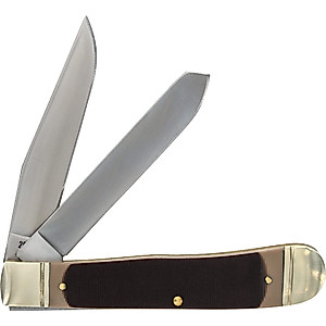 Old Timer 296OT Trapper 7.3in Traditional Folding Pocket Knife with 2 High Carbon Stainless Steel Blades, Ergonomic Sawcut Handle, and Convenient Size for EDC, Hunting, Carving, Camping, and Outdoors
