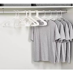 20-Pack White Notched Plastic Clothes Hangers - Durable, Space-Saving, and Closet Organizing Solution - Perfect for Shirts, Pants, Dresses, and More