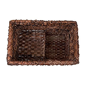 Creative Co-Op Woven BacBac Leaf Stair Basket, Natural