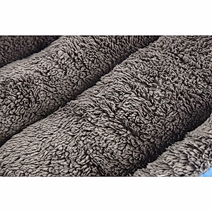 Barelove Square Dog Bed Mattress Washable Kennel, Soft Plush Faux Fur Rectangle Sleeping Pet Bed for Small Medium Large Dogs Cats Puppy Pets, with Anti-Slip Waterproof Bottom (Grey)