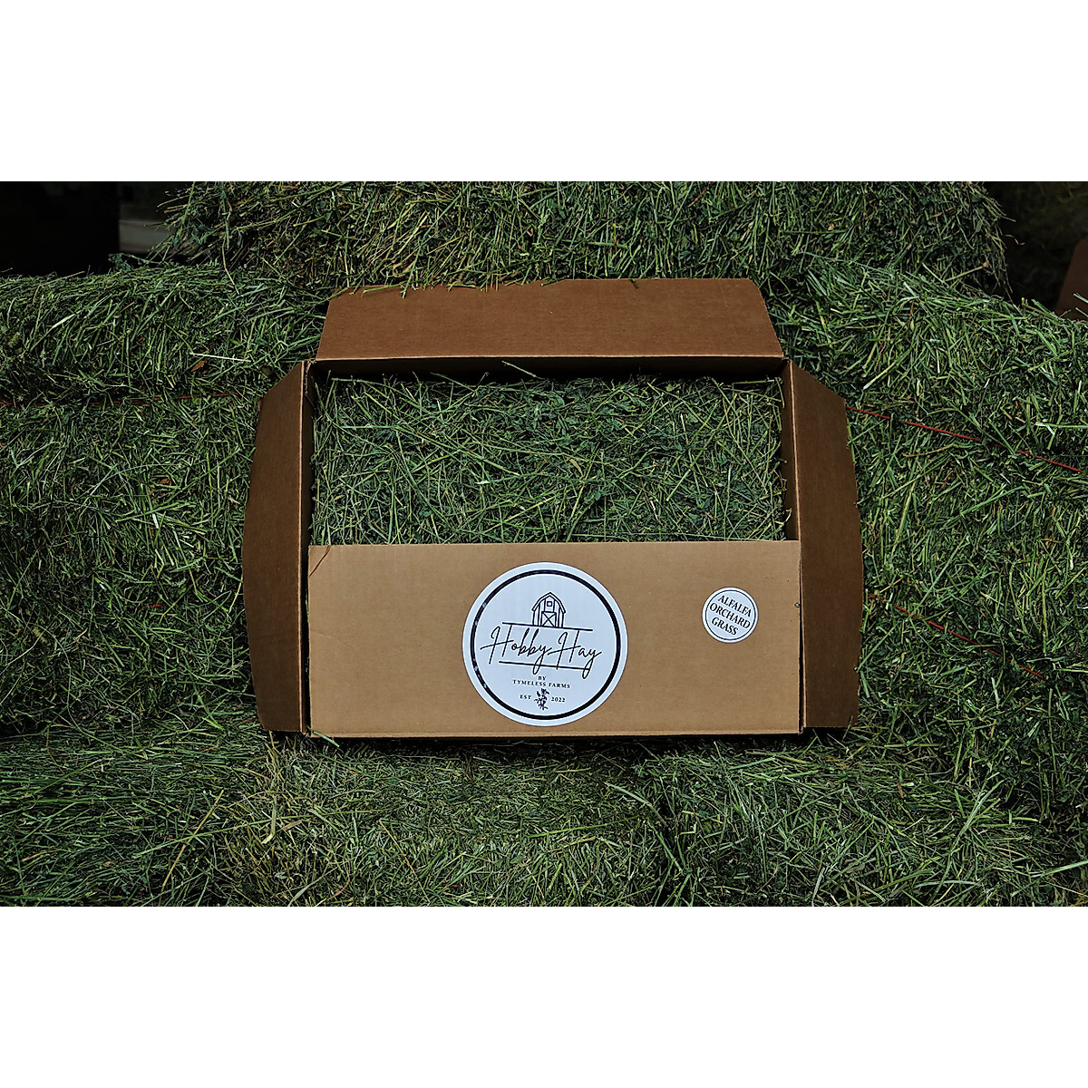 Hobby Hay Alfalfa and Orchard Grass Mixed Hay - All Natural Hay for Rabbits, Guinea Pigs, Hamsters, Gerbils, and Other Small Animals - 8 lb