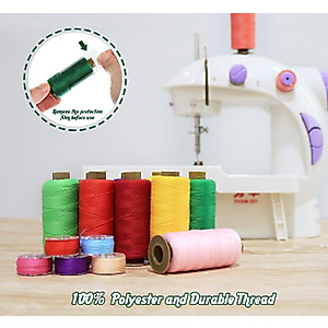 ilauke 50Pcs Bobbins Sewing Threads Kit, 400 Yards per Polyester Thread Spools, Prewound Bobbin with Case for Brother Singer Janome Machine, 25 Colors