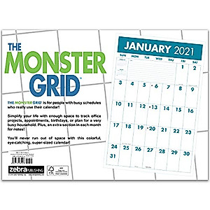 Monster Grid 2021 Wall Calendar