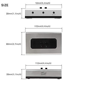2 Port 3.5mm Stereo Manual Switch Box AUX Audio Speaker selector(Wall Mount Hole Built-in, Wall or Table Available)