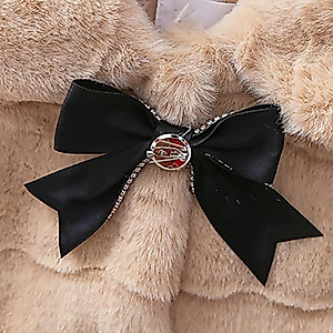 vastwit Infant Baby Girls Faux Fur Coat Warm Tops Princess Lovely Long Sleeve Cloak Jacket Winter Outfit Khaki Cute 2-3 Years