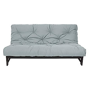 Trupedic x Mozaic - 8 inch Full Size Standard Futon Mattress (Frame Not Included) | Basic Silver | Great for Kid's Rooms or Guest Areas - Many Color Options