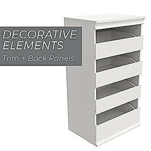 ClosetMaid 4561 Modular Closet Storage Stackable Unit, 4-Drawer, White & 4557 Modular Closet Storage Stackable Shelf Unit, 40.29-inch H x 21.39-inch W x 15.91-inch D, White
