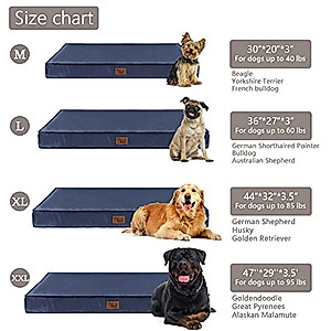 Tail Stories Outdoor All Weather Dog Bed, Waterproof Dog Bed for Extra Large Dogs, Orthopedic Egg Foam Pet Bed with Washable and Removable Oxford Cooling Cover