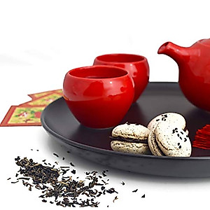 Maia Ming Designs | EVA Serving Platter | Black Matte Stoneware | Modern Tea Tray with Ergonomic Rim | Inspired by Eva Zeisel | Design Award