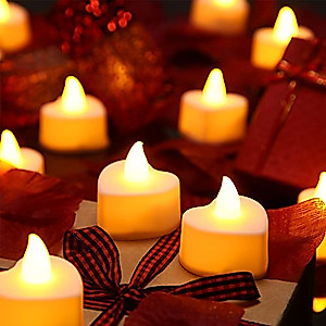 48 Pieces Heart LED Candles Love LED Tealight Candles Flameless Romantic with 2000 Packs Artificial Rose Petals for Romantic Night Valentine's Day Anniversary Decorations