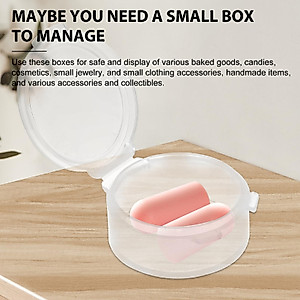 PLAFOPE 10pcs Pp Round Earplug Storage Containers Plastic with Cover Storage Box for Small Accessories