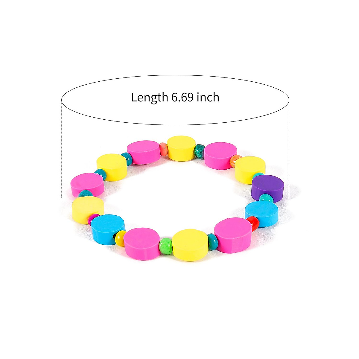 CONRAN KREMIX Colorful Beaded Stackable Bracelets Set For Women SummerHeishi Stretch Bracelet Surfer Rainbow Smiley Face Bracelet Beach Accessories Y2k Jewelry