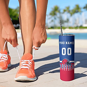 20oz Customs stainless steel Insulated tumbler with Lid and Straws, Personalized football gifts for fans, Travel Cup Adds Your Name and Number