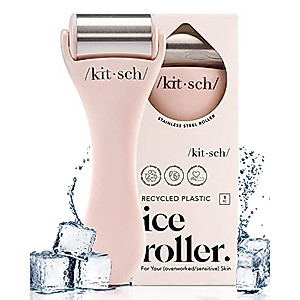 Kitsch Ice Roller for Face - Stainless Steel Ice Face Roller Skin Care | Face Ice Roller for Skin Irritation | Ice Facial Roller for Sensitive Skin | Ice Roller for Face & Eye Puffiness Relief (Pink)
