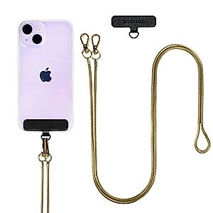 Smartish Phone Lanyard - Case Clinger - Universal iPhone Holder with Detachable Crossbody Shoulder Neck Strap - Gold Snake Chain