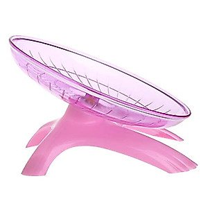 POPETPOP Flying Saucer Wheel Spinner Non Slip Run Disc for Hamsters Hedgehogs Small Pets Exercise Wheel (Pink)