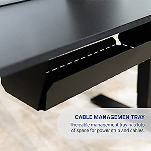 FLEXISPOT EP4 Classic Electric Standing Desk 63"x30" Inches Dual Motor 3 Stages Height Adjustable Desk Stand Up Desk with USB Charging Port and Hooks Sit Stand Desk, Black Frame & Black/Greystone Top