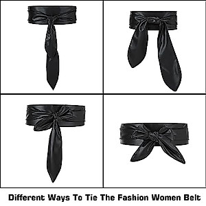 LUCHENGYI Women Wide Obi Belt Fashion Waist Wrap Belt Tie Knot Waistband for Dresses