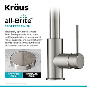 Kraus KPF-3104SFS Oletto Contemporary Pull-Down Single Handle Kitchen Faucet, 16.25 inch, Spot Free Stainless Steel