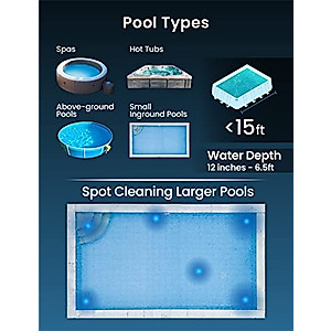 KOKIDO Swimming Pool Vacuum - Cordless Pool Suction Cleaner - Debris Filtration Great for Above Ground Pools, Hot Tubs, Spas, Jacuzzis - Handheld Rechargeable Battery Sweeper - XTROVAC 110 2022 UPDATE