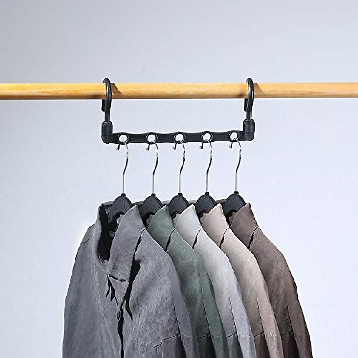 Black Space Saving Hangers,20pcs Closet Organizers and Storage,Magic Hangers Space Savers Bedroom for Clothes