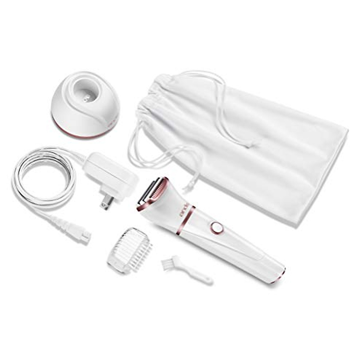 Andis 31015 Close Curves Electric Shaver for Women - Perfect for Legs, Bikini Area & Underarms Hair Removal - Rechargeable Cordless Wet & Dry Shaver, Lightweight - 6 Piece Kit