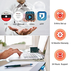 Dericam Wireless Security Camera Outdoor, WiFi PTZ Camera, 1080P Full HD, 4X Optical Zoom, Pan/Tilt/Zoom, Night Vision, Pre-Installed 32GB Memory Card, Motion Detection