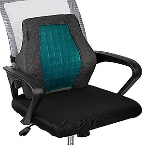 Mind Reader Ergonomic Lower Back Cushion, Office Chair, Posture Corrector, Memory Foam, 15.5" L x 3.75" W x 14.25" H, Black