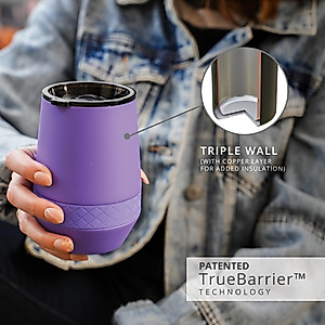 10oz Wine Tumbler for Mom - Insulated Travel Mug with Triple Wall Vacuum & Slider Lid - Tumbler for Birthdays, Mother's Day, and Christmas - Lavender