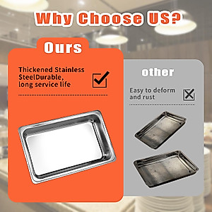 EVGTTI Chafing Dish Buffet Set, 8 Qt Stainless Chafer Full Size Pan, Rectangle Catering Warmer Server w/Lid for Kitchen Party Banquet Dining (2 PACK)