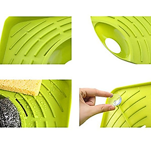 Ninasill Hot ! ღ ღ Sponges Kitchen Sink Corner Shelf Wall Cuisine Dish Rack Drain Boxes (Green)