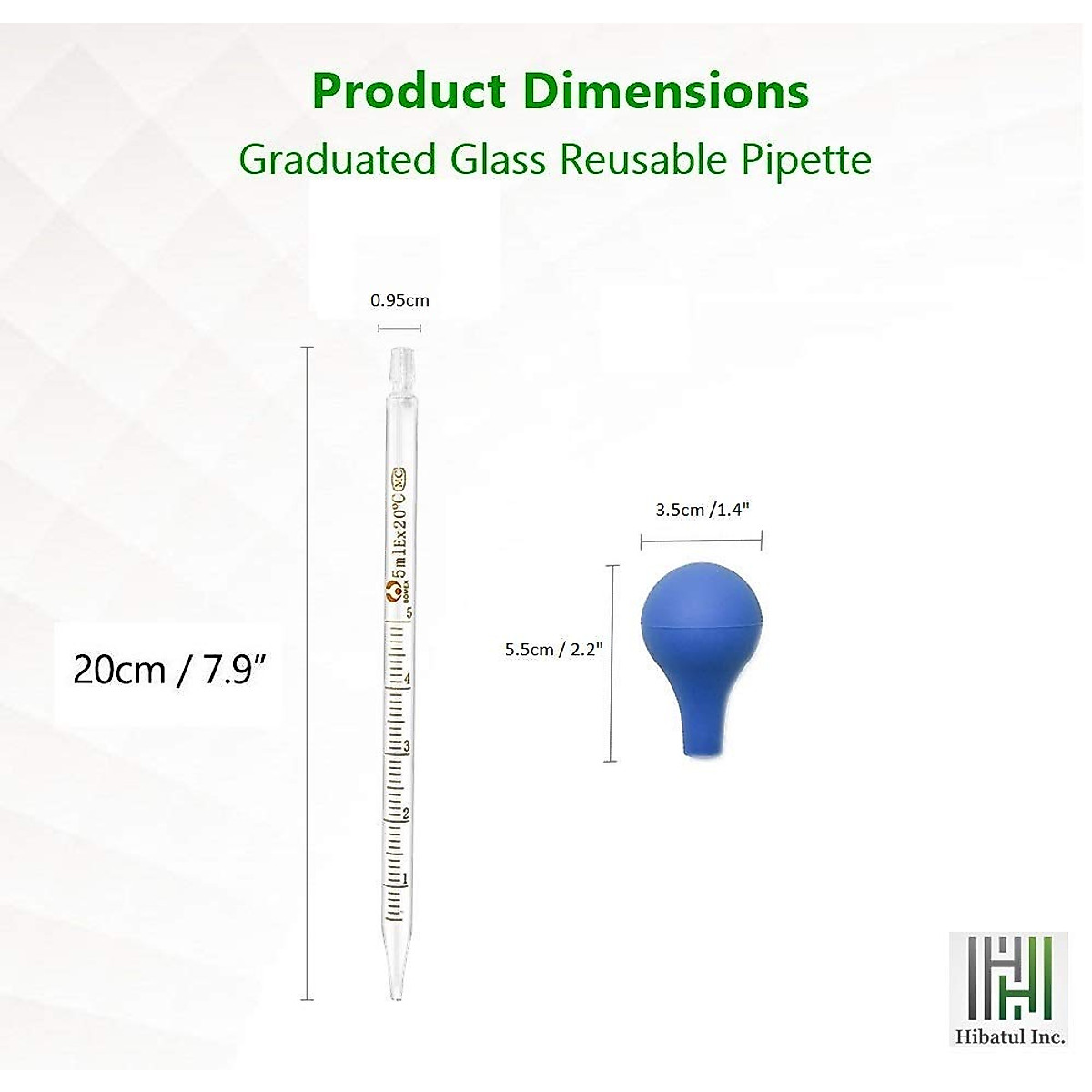HIBATUL INC 4 Pack 5ml 10ml Glass Graduated Dropper Pipettes Lab Dropper Liquid Essential Oil Transfer with Blue Rubber Cap and Scale
