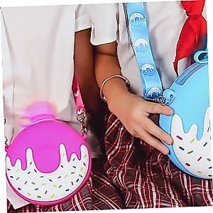 BESTOYARD 1 PC Donut Kettle Kids Sports Water Bottle for Kids Portable Water Kettle Donut Bottle Leakproof Water Bottle with Silicone Sleeve Donut Gifts Drinking Bottle Water Cup