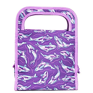 RTIC Ice Lunch Bag, Freezable For Women, Men and Kids, Reusable Durable Fabric, Food Safe BPA Free Gel, Cooler Lunch Bags for On The Go Meals, Commuters Students, 8.25” x 7.5”, Purple Orcas