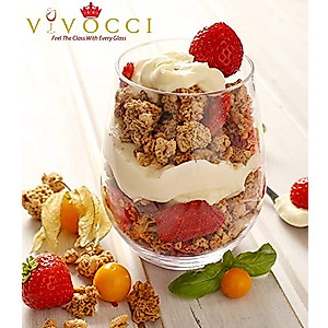 Vivocci Unbreakable Elegant Plastic Stemless Wine Glasses 20 oz | 100% Tritan Heavy Base | Shatterproof Glassware | Ideal For Cocktails & Scotch | Perfect For Homes & Bars | Dishwasher Safe | Set of 2