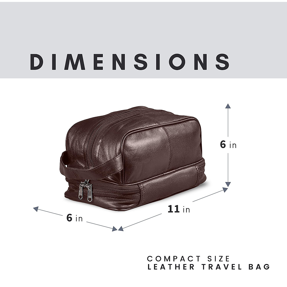 Bayfield Bags Travel Toiletry Bag For Men Shaving Bag Dopp Kit (Black) Bottom Storage Holds More (10x6x5)-Leather Mens Toiletry Bag -Shower Bathroom Bag For men - Men Travel Toiletries Bag
