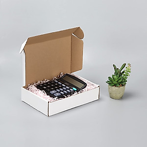 HORLIMER 9x6x2 inches Shipping Boxes Set of 25, White Corrugated Cardboard Box Literature Mailer