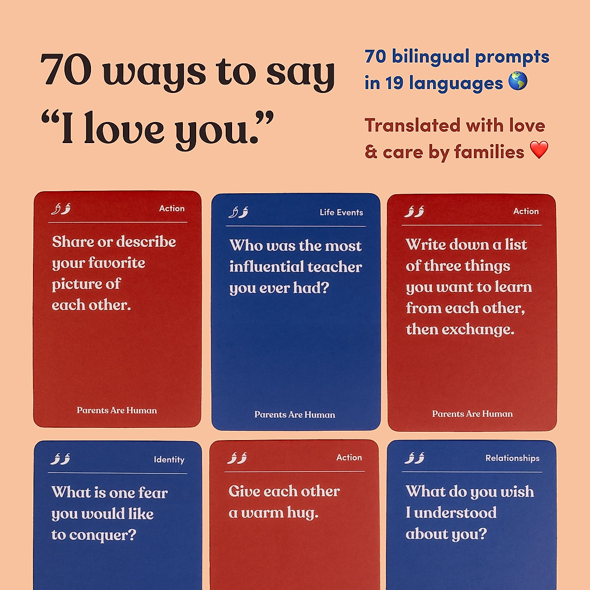 Parents Are Human Bilingual Conversation Cards, English + Filipino