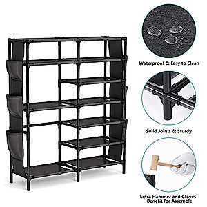 Tribesigns Shoe Rack 24-30 Pairs Shoe Storage Organizer Non-woven Shoe Shelf Boots Organizer