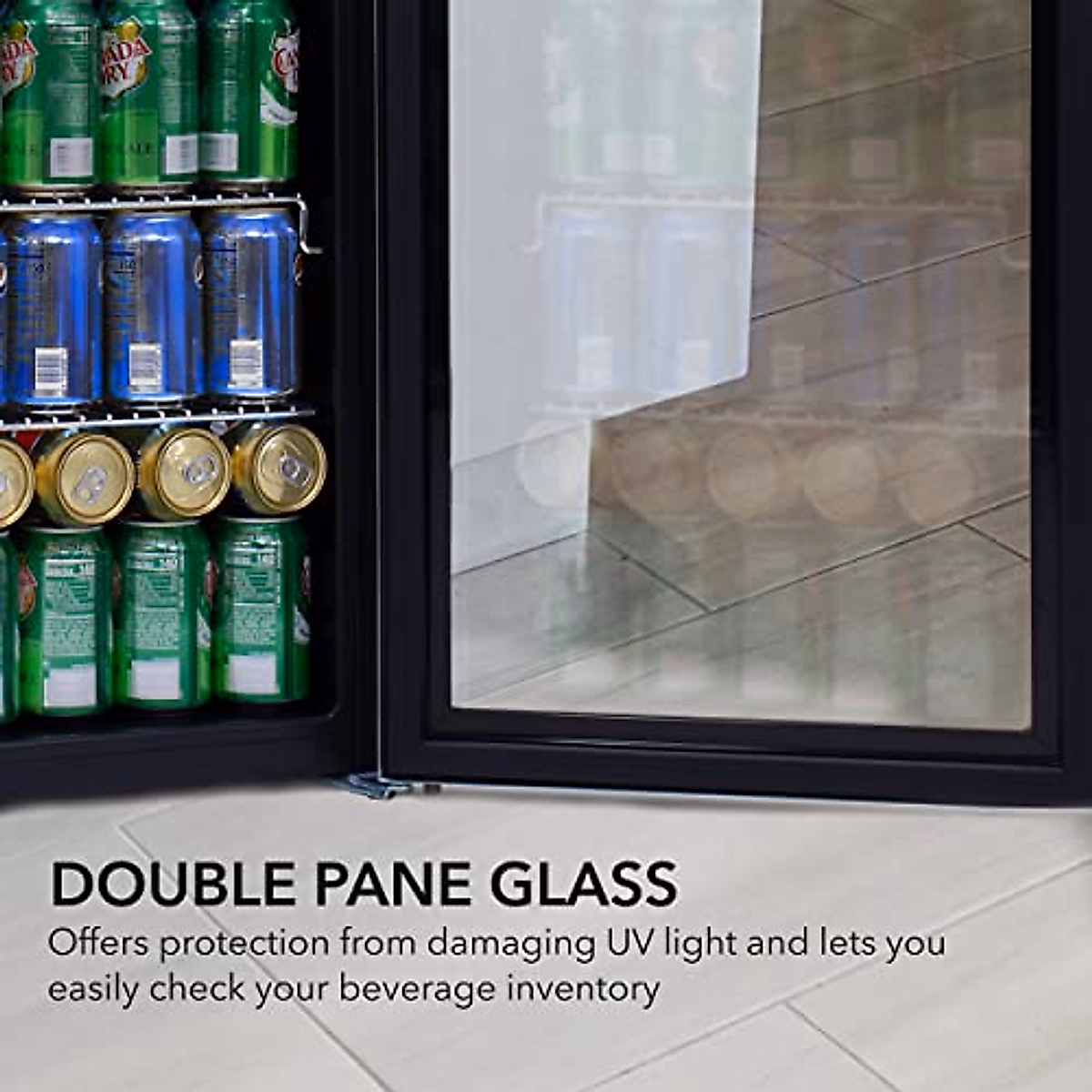 Whynter BR-130SB Beverage Refrigerator with Internal Fan – Stainless Steel 120-Can Capacity