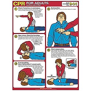 CPR for Adults Updated Standards for 2017-18" x 24" Laminated Poster