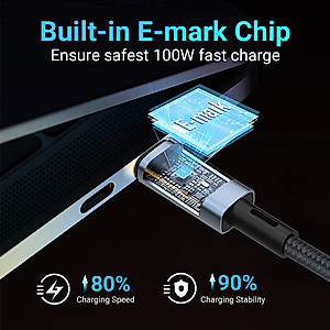 AHGEIIY Thunderbolt 4 Cable 3.3 ft, USB 4 Thunderbolt Cable Supports 8K Display / 40Gbps Data Transfer / 100W Charging USB C to USB C Cable, for Type-C MacBooks iPad Pro Hub Docking Steam Deck etc..