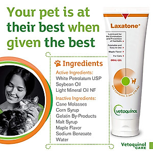 Vetoquinol Laxatone: Oral Hairball Lubricant Gel for Cats – Maple Flavored, 2.5oz