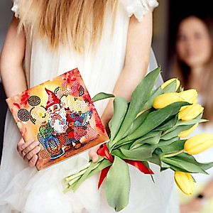 ycyingcheng Diamond Painting Christmas Cards, 5D DIY Diamond Painting Greeting Card Postcard Birthday Xmas Thanksgiving Easter Gifts