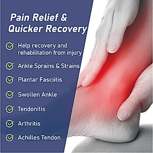 Comforband Ankle Compression Support with Adjustable Strap, Copper Infused – Breathable Sports Recovery Ankle Sleeve Brace for Running Walking Hiking Basketball Exercise etc. Relief for Plantar Fasciitis, Sprained, Strained or Swollen Ankle, Arthritis, Ac