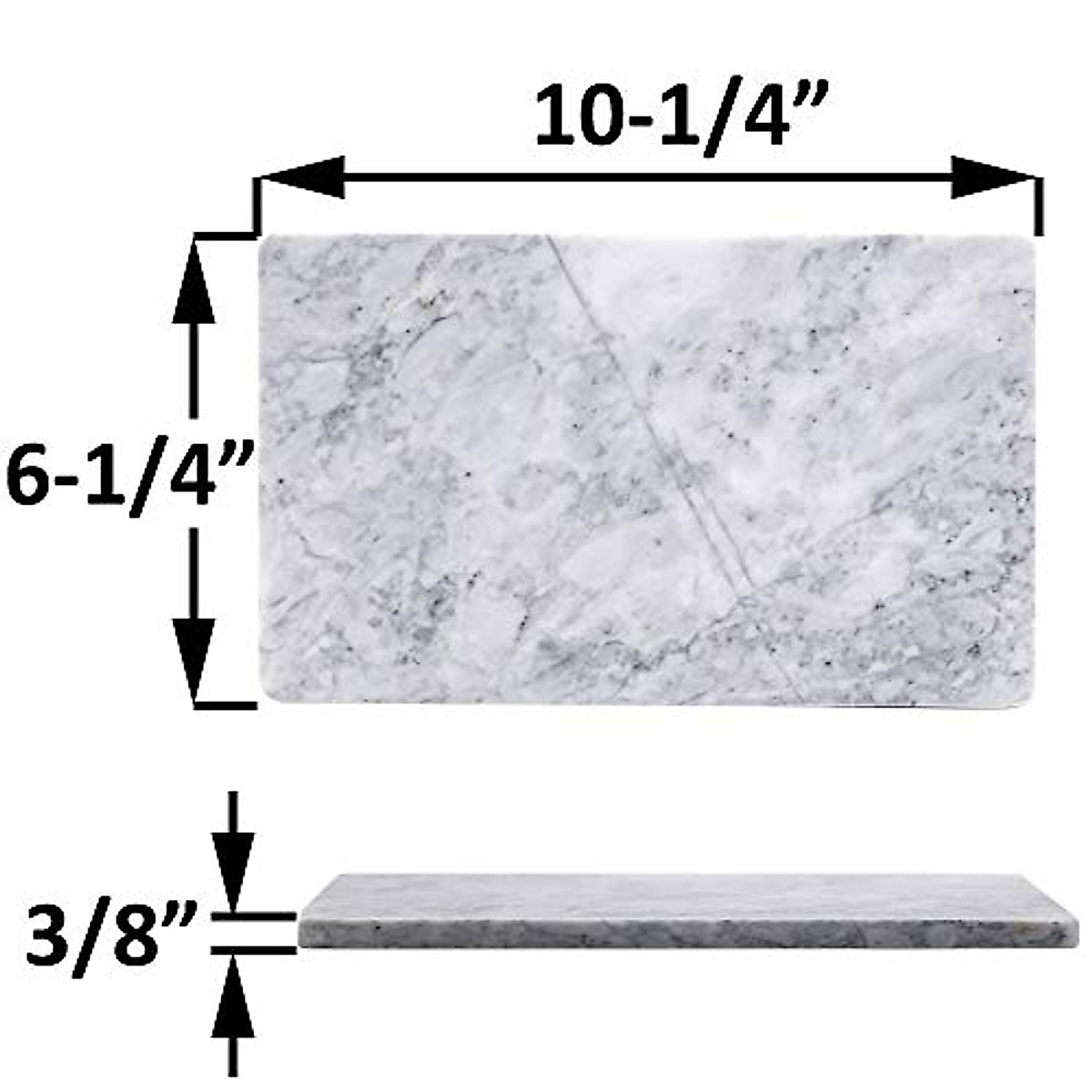 Rectangular Marble Vanity Tray for Counter, Bathroom, Dresser, Nightstand or Desk, 10-1/4" x 6-1/4"