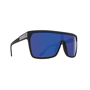 Spy Flynn Sunglasses Soft Matte Black with Happy Blue Spectra Lens Sticker