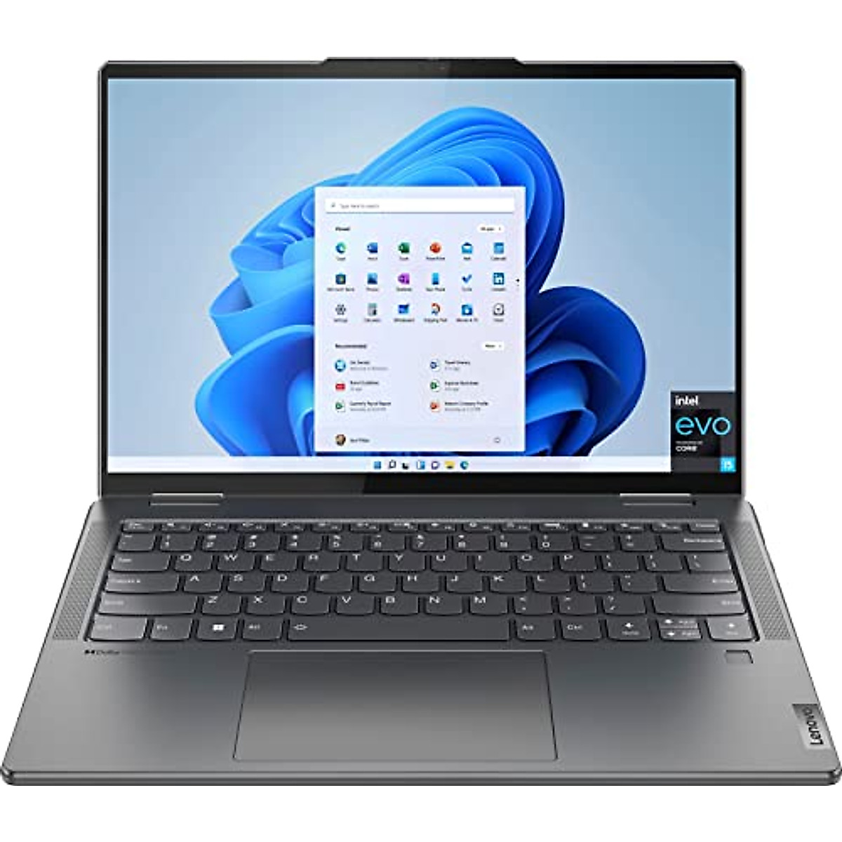 Lenovo ENOVO Yoga 7i 2-in-1 Laptop 14'' 2.2K Touchscreen12th Core i7-1255U Iris Xe Graphics 16GB RAM 1TB SSD WI-FI 6E Thunderbolt 4 Backlit KB w/ FP Windows 11 RATZK 32GB USB, Storm Grey, (82QG)