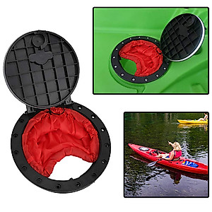 OUKENS Boating Boat Sealing Hatchs Cover, Round Circular Type Lid Waterproof Kayak Accessories W/Storage